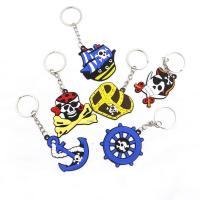 China Custom Halloween Pirate Theme Soft Rubber PVC Keychain Car Keyring Promotional Gift 3D for sale
