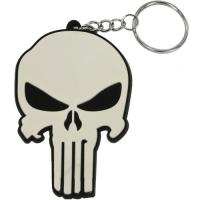 China Custom Soft Rubber PVC Keychain Promotional Gift Marvel Punisher Logo 3D Molded for sale