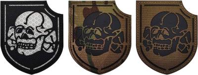 China Custom Embroidered IR Reflective Patch Devil Girl Lady Pirate Skull Crossbones 50pcs MOQ for sale