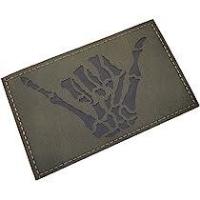 China Large Green Infrared IR Patch Skull Skeleton Middle Finger Patch For Tactical Vest for sale