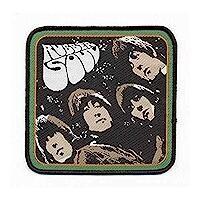 China Custom Woven Iron On Patches The Beatles Rubber Soul Album Logo 100 Pcs for sale