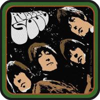 China Custom Woven Iron On Patches The Beatles Rubber Soul Album Logo 100 Pcs for sale