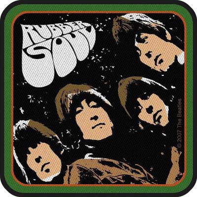 China Custom Woven Iron On Patches The Beatles Rubber Soul Album Logo 100 Pcs for sale