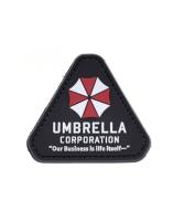 China Custom PVC Rubber Patches Sew On Security Patch Triangular Umbrella Corp 3D Embroidered for sale