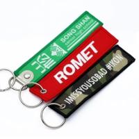 China Custom Shape Embroidered Keychain Embroidered Logo With Both Sides for sale