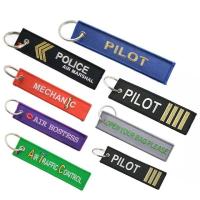 China Custom Shape Embroidered Keychain Embroidered Logo With Both Sides for sale