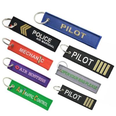 China Custom Shape Embroidered Keychain Embroidered Logo With Both Sides for sale