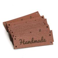 China Custom PU Leather Tag Labels with Text and Symbol for Clothing 50pcs MOQ for sale