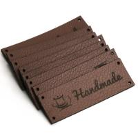 China Custom PU Leather Tag Labels with Text and Symbol for Clothing 50pcs MOQ for sale