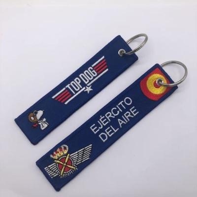 China Custom Embroidery Keychain 130x30mm Remove Before Flight Promotional Gift for sale