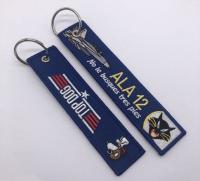 China Custom Embroidery Keychain 130x30mm Remove Before Flight Promotional Gift for sale