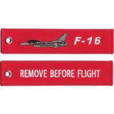 China Custom Remove Before Flight Keychain Durable Embroidered Key Tag 130x30mm for sale