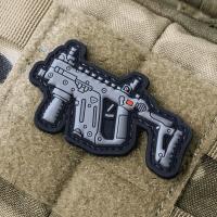 China Custom Mini Gun KRISS Vector Series PVC Morale Patch Iron On Patch 3D 5x5cm for sale