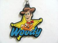 China Custom Soft PVC Rubber Keychain Zip Puller Toy Story Woody Design 3D Molded for sale