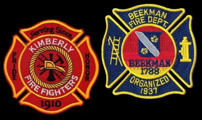 China Custom Iron On Embroidered Firefighter Patch Twill Fabric Badge 150mm for sale