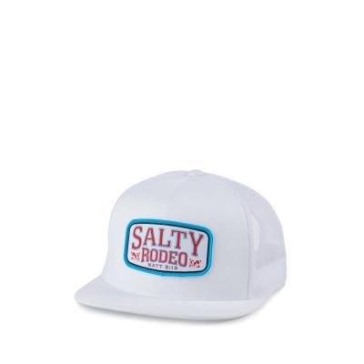 China OEM Custom Snapback Cap Salty Rodeo White Woven Logo Patch 100% Cotton Adjustable Hat for sale