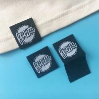 China Custom Polyester Woven Clothes Label Heat Cut Border 1-8 Colors Pantone for sale