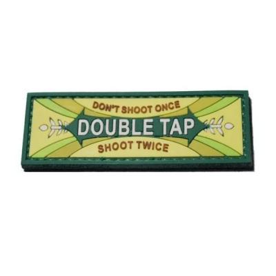 China Custom PVC Rubber Sew On Patch 80mm Width Double Tap Morale Patch Durable Waterproof for sale