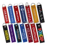 China Embroidered Personalized Woven Keychain For Souvenir for sale