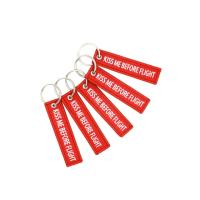 China Small ODM Flight Tag Keychain Custom Portable Red Embroidered Bulk Packaging for sale