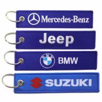 China Embroidered 130x30mm Remove Before Flight Keychain Nylon for sale