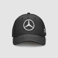 China AWELLS Black Embroidered Logo Cotton Baseball Cap with 6 Eyelets and Pre-Curved Brim for sale