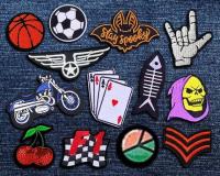 China Custom Iron On Embroidery Patch Merrowed Border 100pcs for Garment Shoes Bags for sale