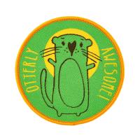 China Individual Polybag Packaging Custom Woven Patches Iron on Backside for sale