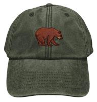 China Black Bear Embroidered Hat 5-Panel Baseball Cap Embroidered Logo Cap with 6 Eyelets for sale