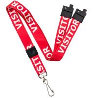 China Custom Logo Printed Polyester Lanyard 900mm with Metal Hook 100pcs MOQ for sale