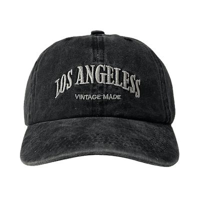 China Embroidered Logo Baseball Cap Pre Curved Brim 6 Eyelets Cotton Adjustable Hat for sale
