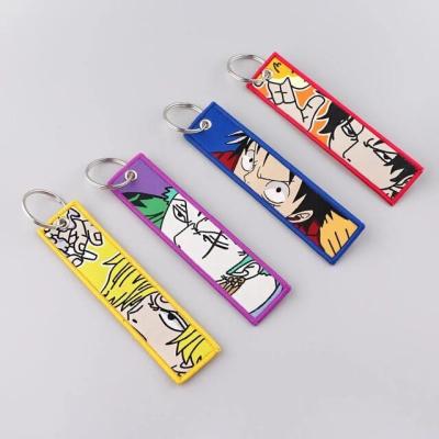 China Custom Embroidered Keychain 130x30mm Anime Sword Keychain Stainless Steel Bulk for sale