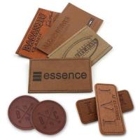 China Custom Embossed PU Leather Labels for Garment Bag Shoes Hat Umbrella 7-15 Days Lead Time for sale