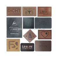China Custom Embossed PU Leather Labels for Garment Bag Shoes Hat Umbrella 7-15 Days Lead Time for sale