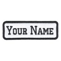China Custom Iron On Embroidered Name Patches 100pcs Bag Merrowed Border Personalized for sale