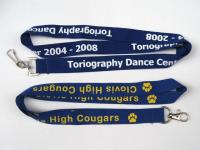China Custom Logo Printed Polyester Lanyard 900mm with Metal Hook for ID Cards Keys for sale