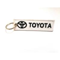 China Custom Embroidered Keychain 130x30mm Cotton Double Side Car Gift Logo for sale