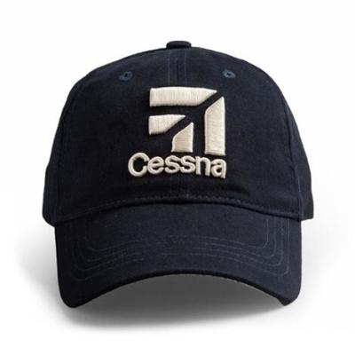 China AWELLS CAP001 Embroidered Logo Hat Black Cotton High Profile Curved Visor Adjustable Strap for sale