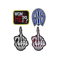 China Custom Iron On Embroidery Patches 100pcs per Bag Merrowed Border for Clothing for sale