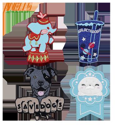 China Custom Iron On Embroidery Patches 100pcs Bag Merrowed Border DIY Sewing Applique for Garment Bags Hats for sale