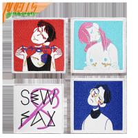 China Custom Size Embroidered Fabric Patches with Plastic Backing Sew Iron On 100pcs per Bag for sale
