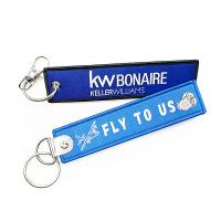 China Custom Woven Keychain Souvenir Gift Big Ring Custom Logo Custom Shape for sale