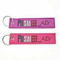 China Custom Woven Keychain Souvenir Gift Big Ring Custom Logo Custom Shape for sale