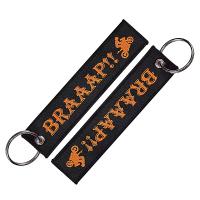 China Custom Woven Keychain with Big Ring Attachment for Promotion and Souvenir 100pcs MOQ for sale