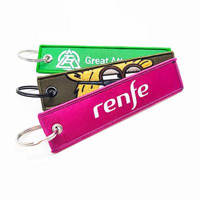 China Custom Woven Keychain with Big Ring Attachment for Promotion and Souvenir 100pcs MOQ for sale