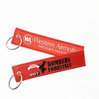 China Customized Polyester Woven Keychain with Big Ring Attachment for Personalized Gifts for sale