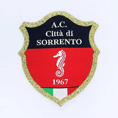 China Custom Woven Patches Iron On Sew On Logo Clothing Patches 100 Polyester Custom Shapes for sale