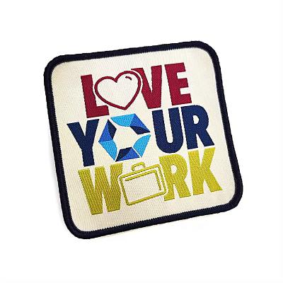 China Custom Woven Patches Iron On for Clothing Hats Bags No Minimum Order Size Customized for sale
