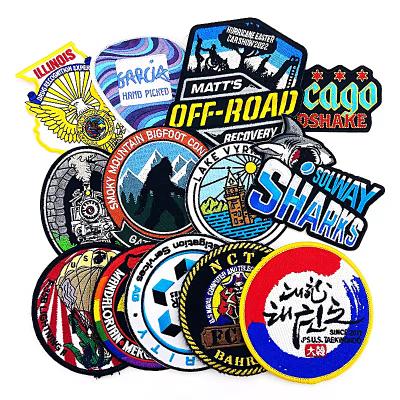 China Custom Embroidered Patch Velcro Back Iron On Sew On Stick On for Jeans Jackets MOQ 100 for sale
