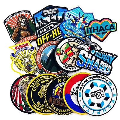 China Custom Embroidered Patches Iron On Sew On Heat Press 100 Pcs MOQ Cotton Polyester for sale